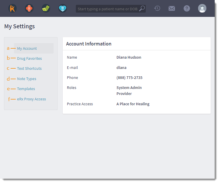 Navigate My Settings - Tebra Help Center